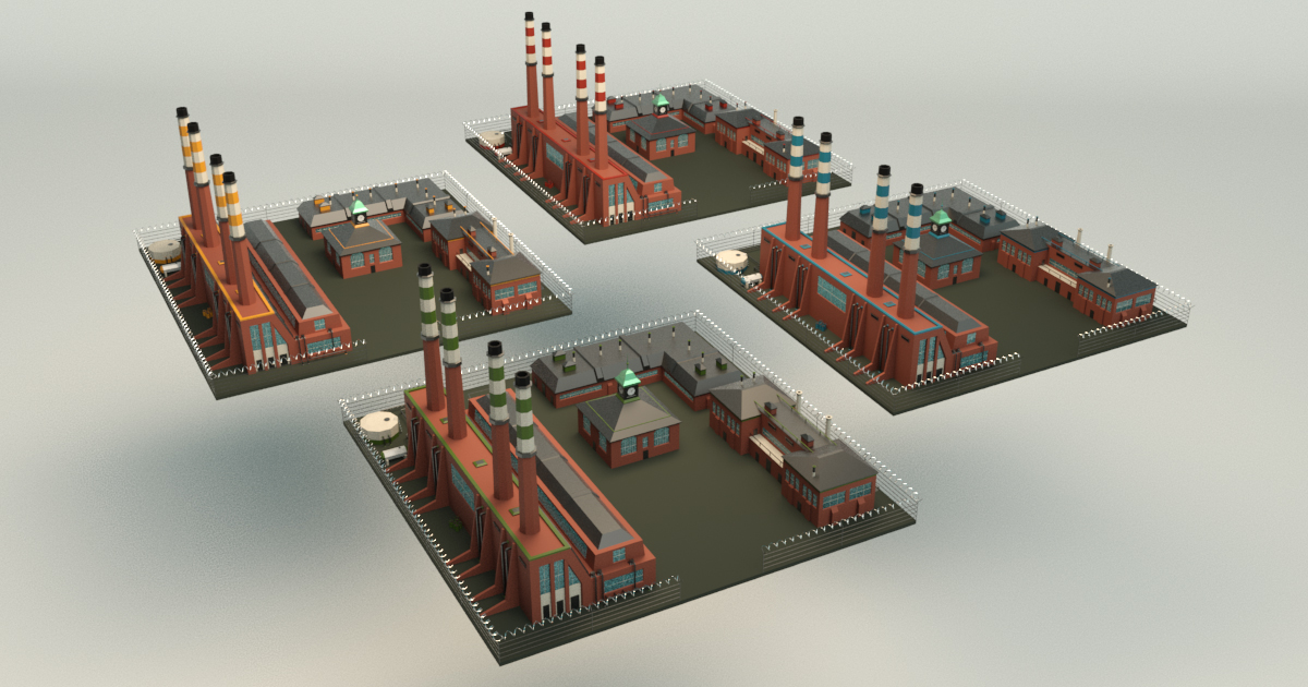 Low Poly Factory Site | 3D Industrial | Unity Asset Store