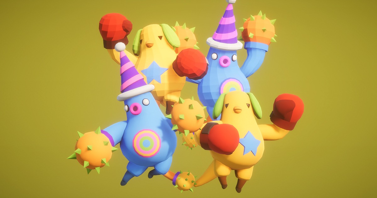 Party Monster Duo Polyart PBR | 3D Creatures | Unity Asset Store