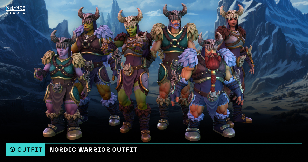 Stylized Nordic Warrior Outfit | 3D Humanoids | Unity Asset Store