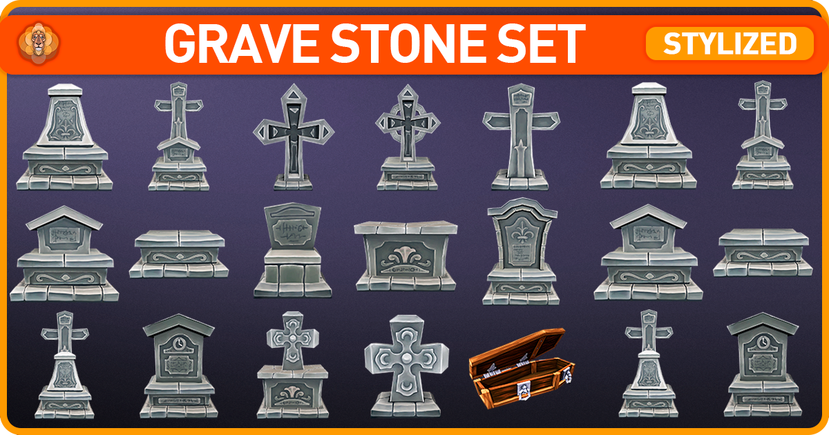 Grave Stone Bundle | 3D Exterior | Unity Asset Store