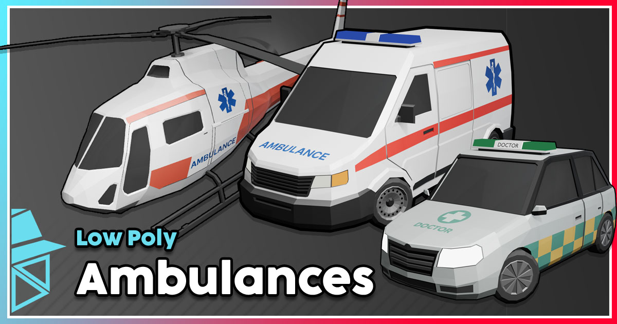Low Poly Ambulance Vehicles Pack | 3D 乗り物 | Unity Asset Store