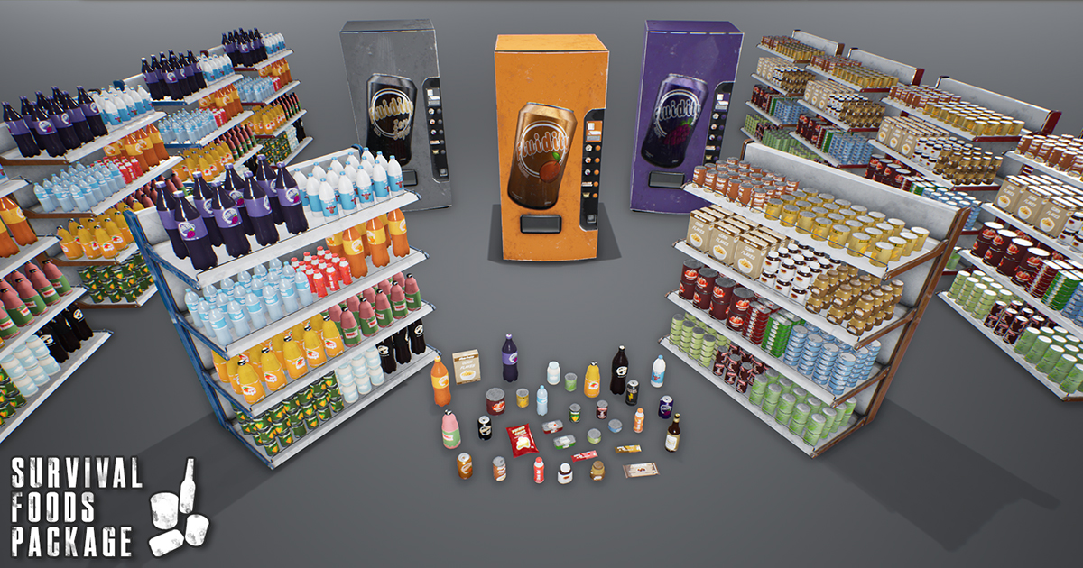 Survival Foods Package | 3D Props | Unity Asset Store