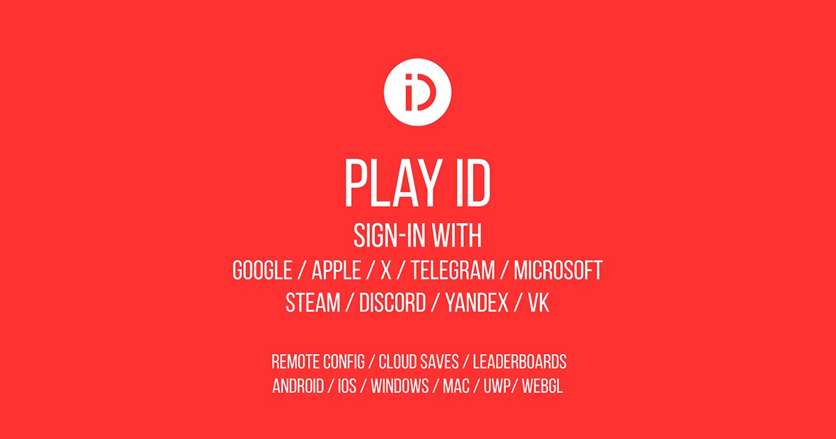 Sign-In with any platform / Play ID [FREE] | Integration | Unity Asset ...