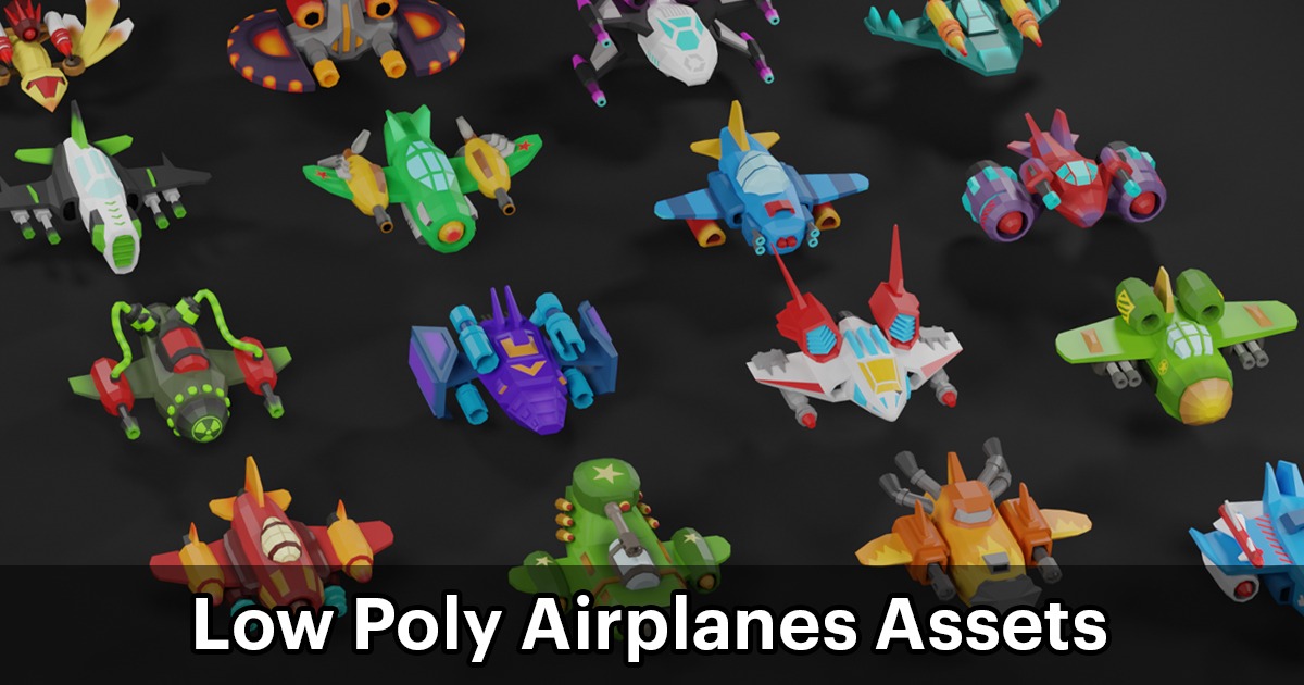 Low Poly Fly Battle Airplanes Assets Pack | 3D Air | Unity Asset Store