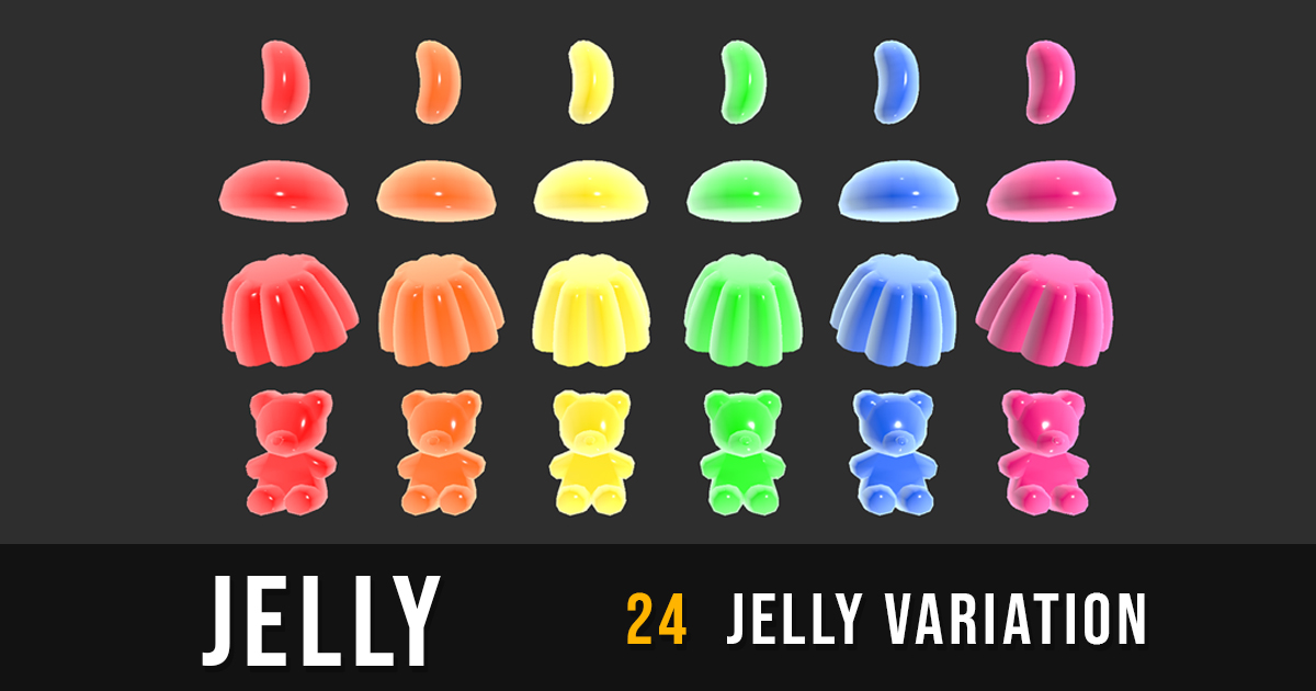 3D Jelly Model Pack | 3D 食物 | Unity Asset Store