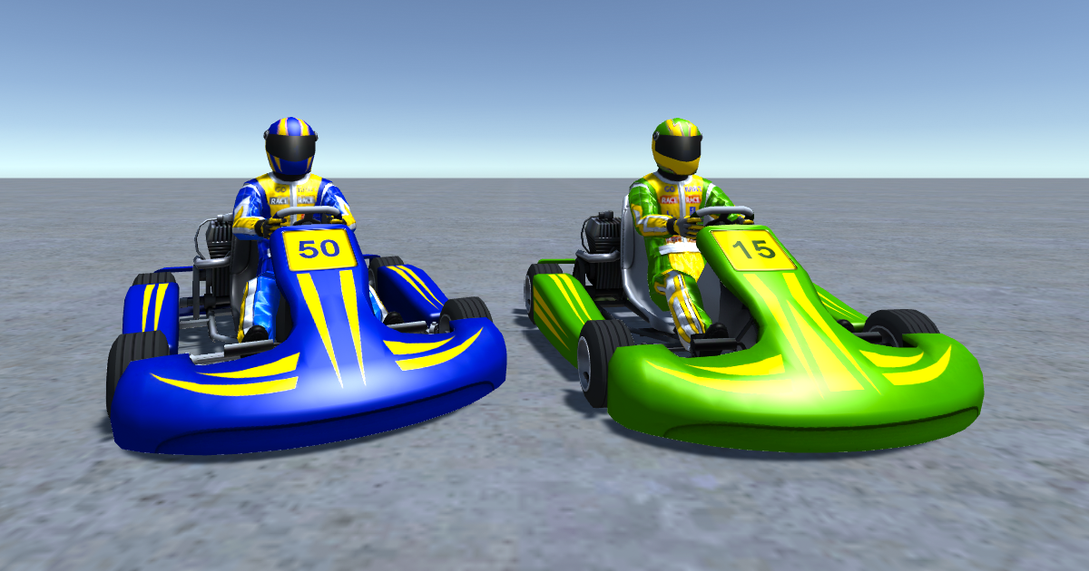 2 Low Poly Karts With Player Pack 10 | 3D Land | Unity Asset Store