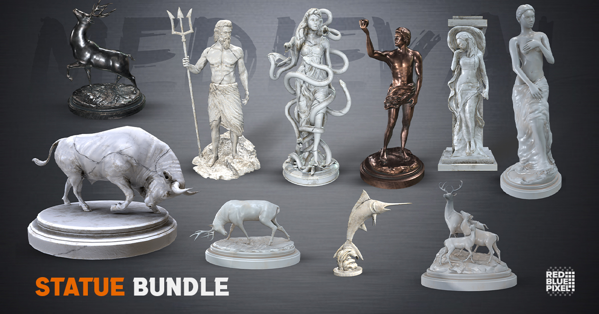 Statue Pack Vol 01 | 3D Props | Unity Asset Store