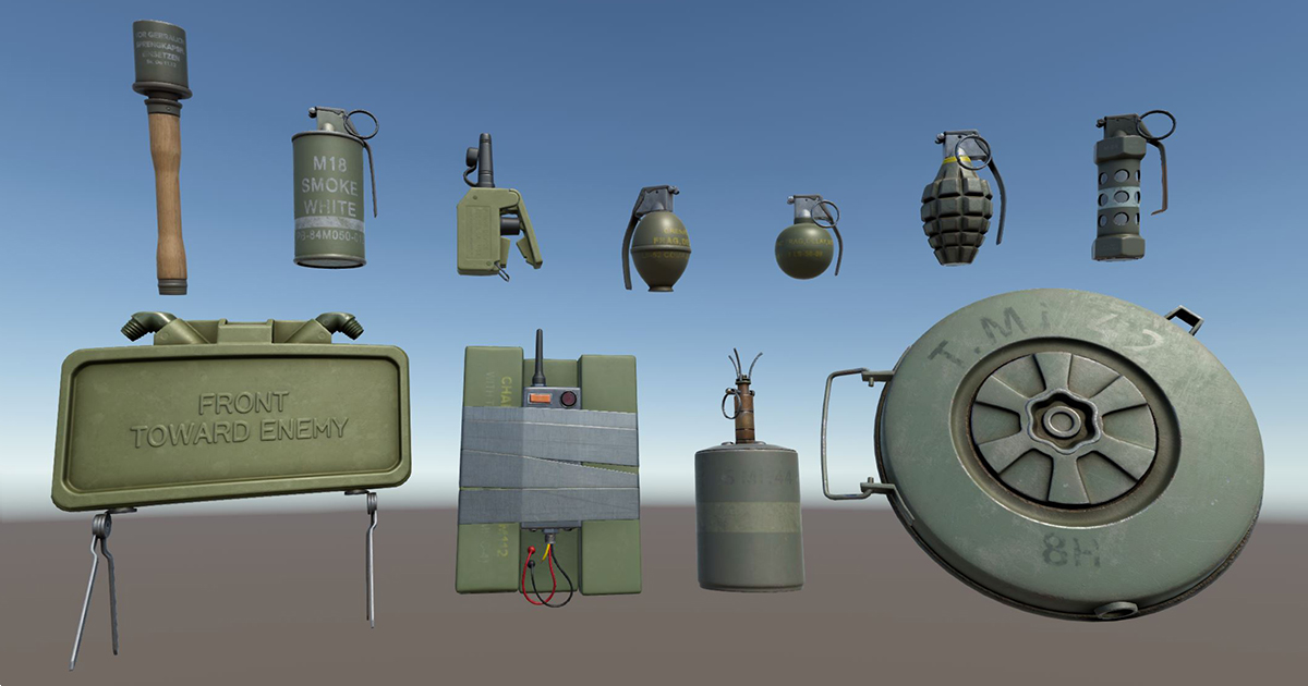 FPS Explosives Pack | 3D Weapons | Unity Asset Store