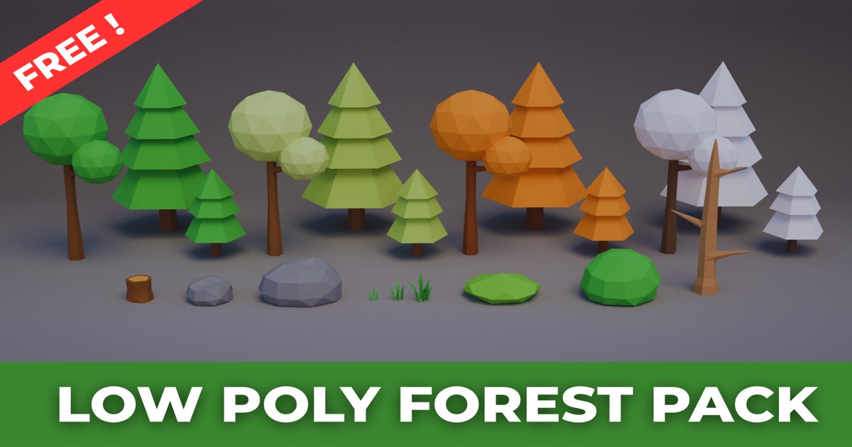3D | Low Poly Forest Pack | FREE | 3D Environments | Unity Asset Store