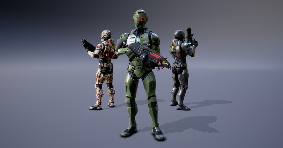 SCI FI: MALE COMBAT SUIT | 3D Humanoids | Unity Asset Store