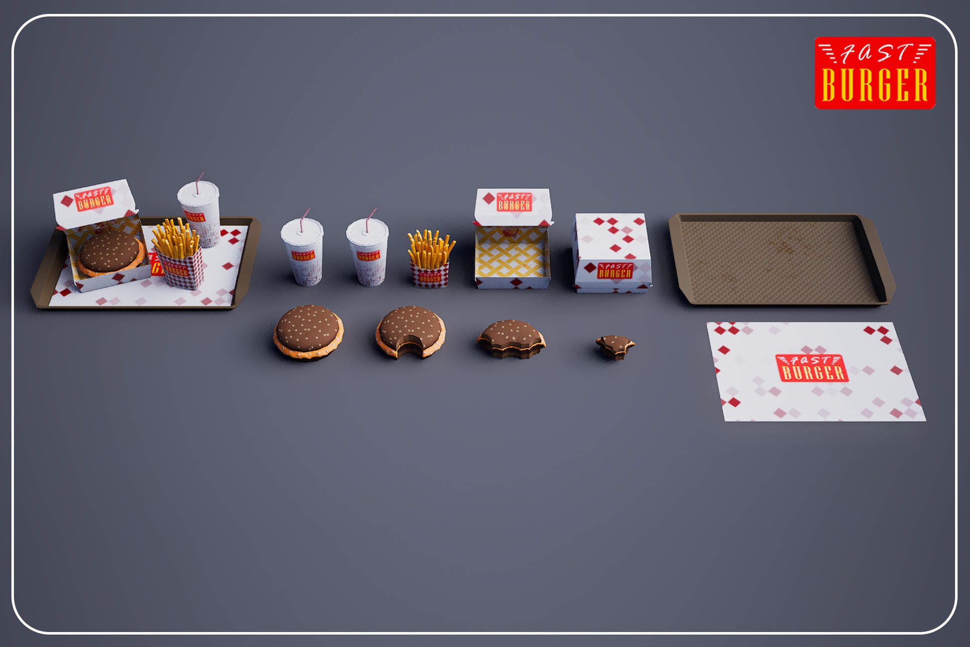 Cheddar Burger Package | 3D Food | Unity Asset Store