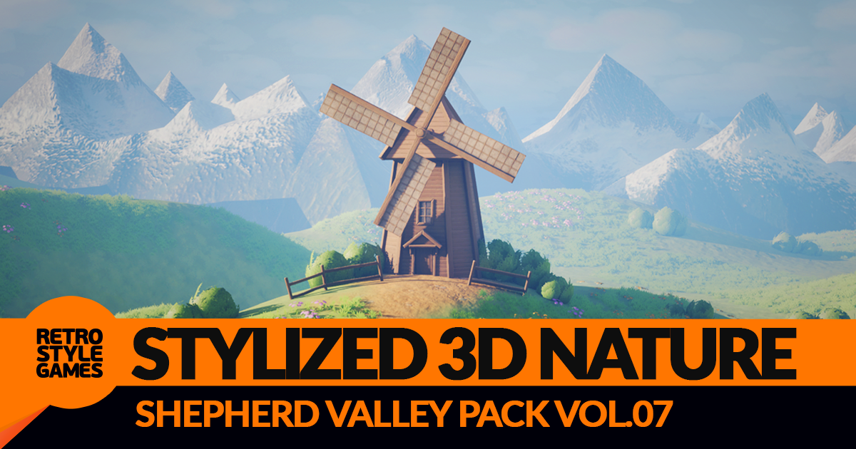 Stylized Low Poly Nature Pack – Windmill Rocks Grass HDRP | 3D 景色 ...
