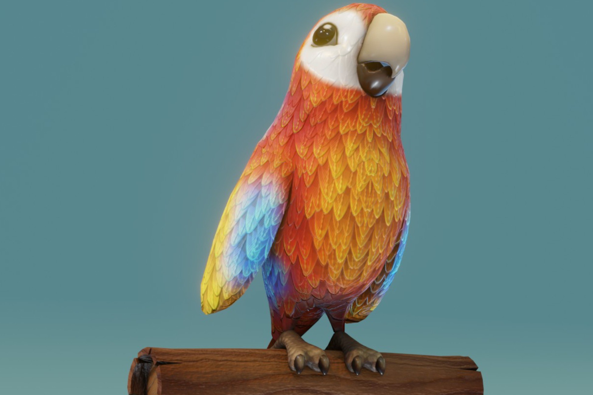 Cartoon Ara Parrot Red-Yellow-Blue Rigged 3D Model | Characters | Unity ...