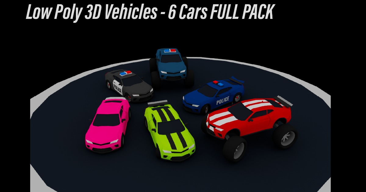 Low Poly: 3D Vehicles || 6 Cars Pack | 3D Vehicles | Unity Asset Store