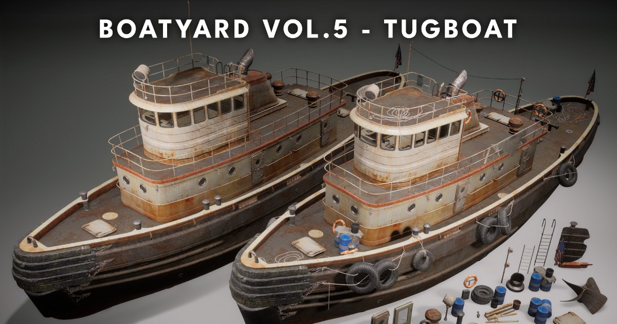 Boatyard VOL.5 - Tugboat | 3D Props | Unity Asset Store
