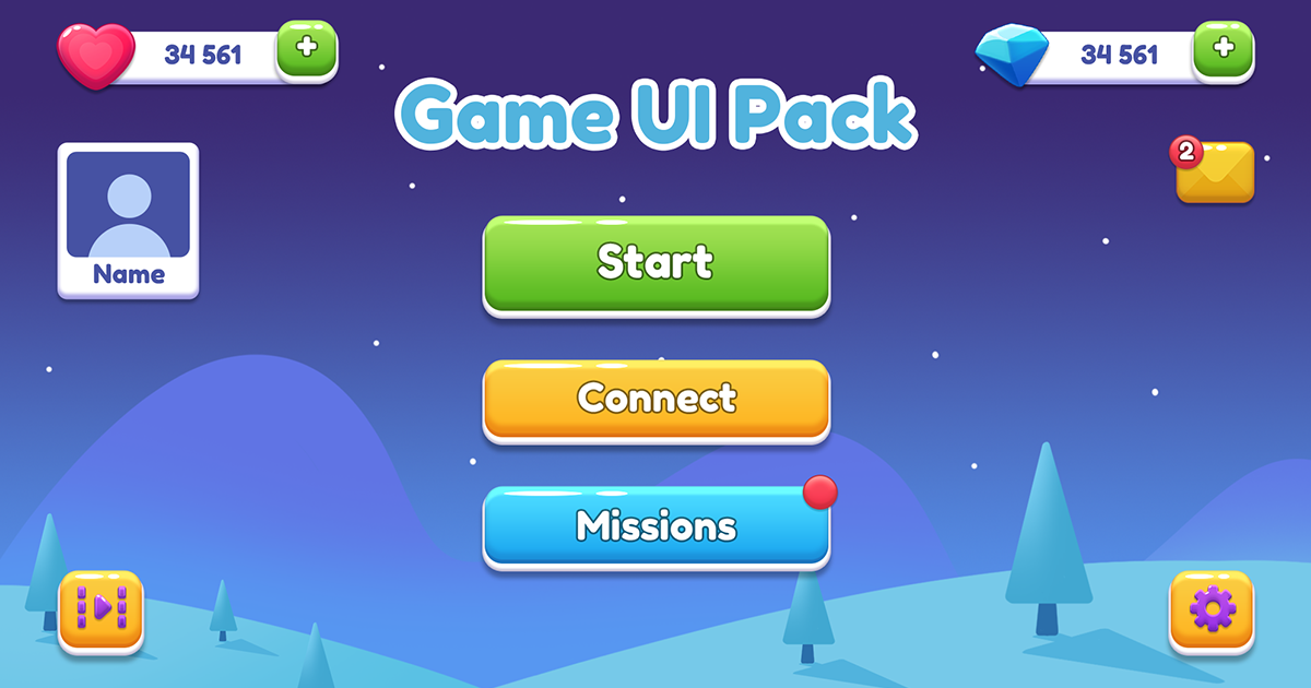 Night GUI pack | 2D GUI | Unity Asset Store