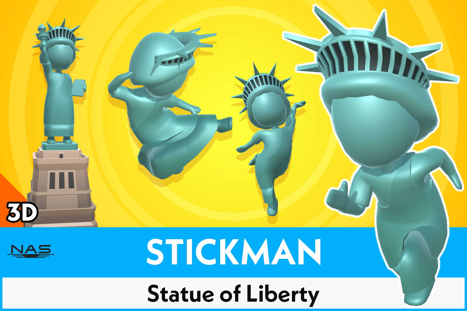 Stickman | Statue of Liberty | 3D 휴머노이드 | Unity Asset Store
