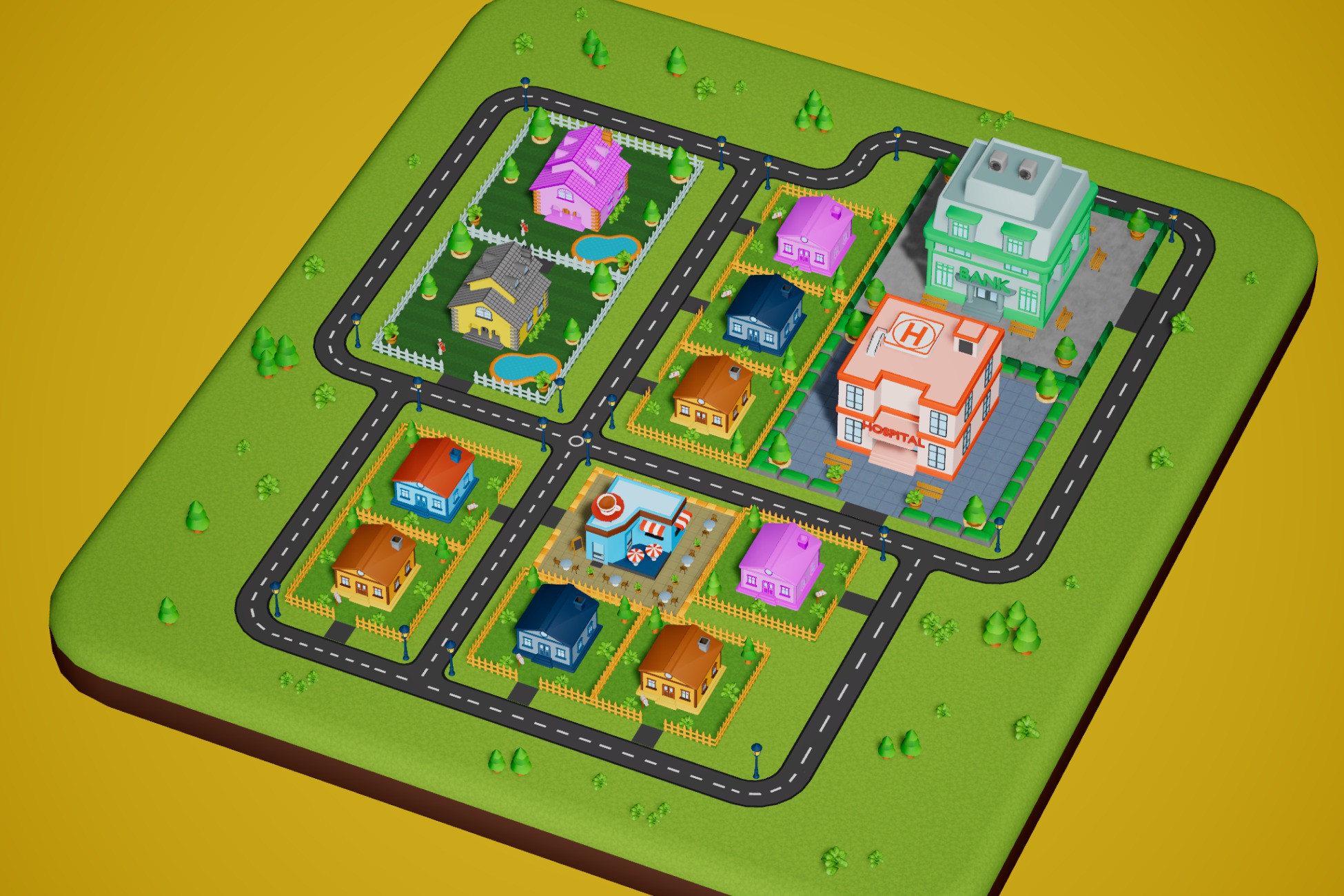 Small Town Life Pack | 3D Urban | Unity Asset Store