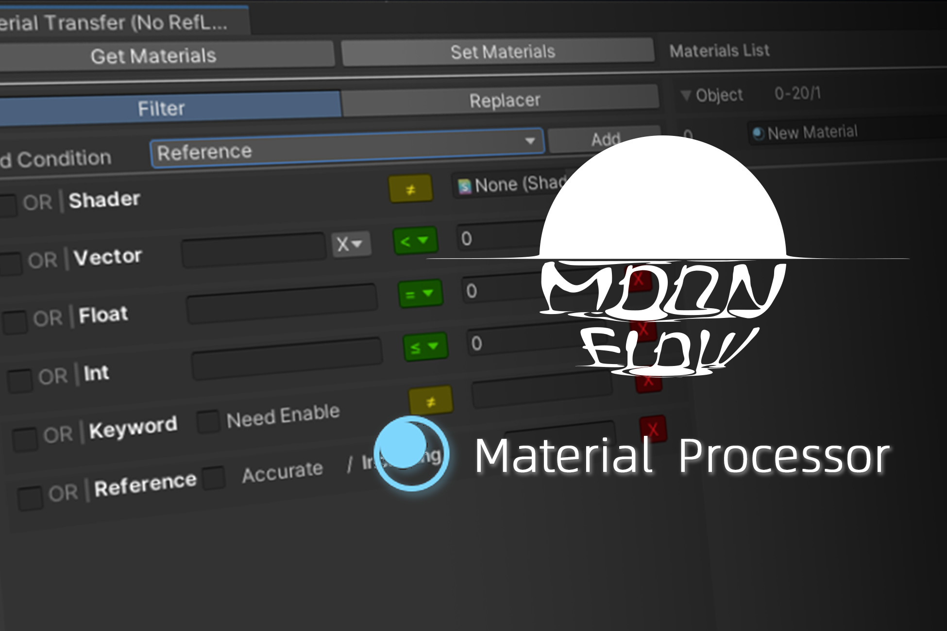 Moonflow Material Processor | ユーティリティ ツール | Unity Asset Store