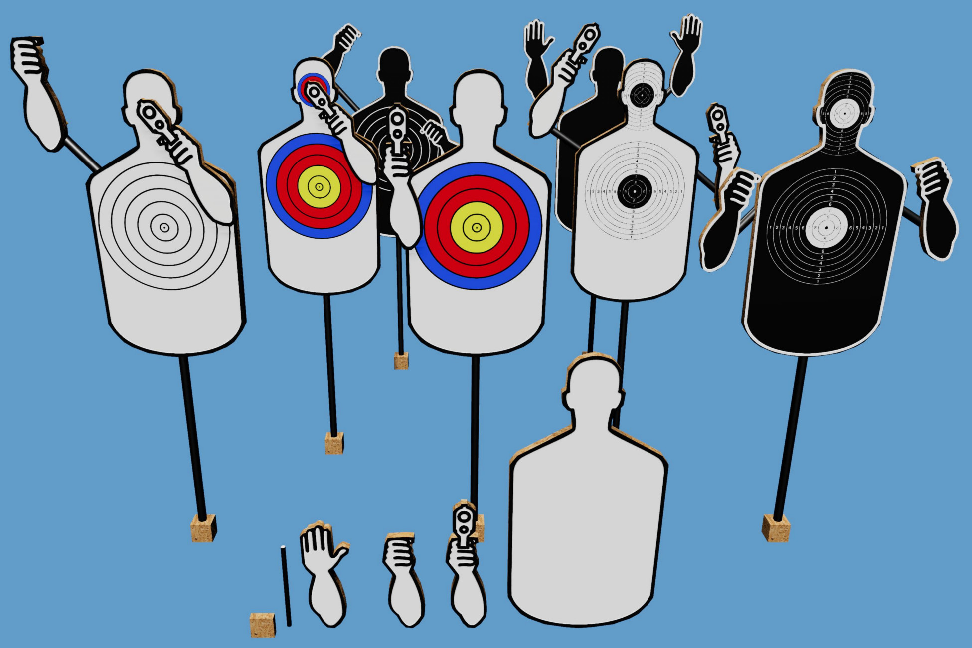 Shooting Range Low Poly Modular Targets | 3D Guns | Unity Asset Store