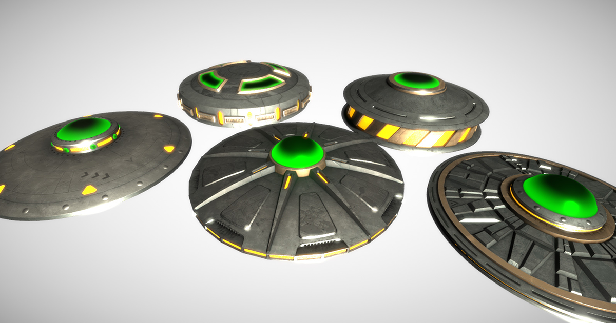 UFO – 5 PBR Flying Saucers for an Alien Space Game | 3D Space | Unity ...