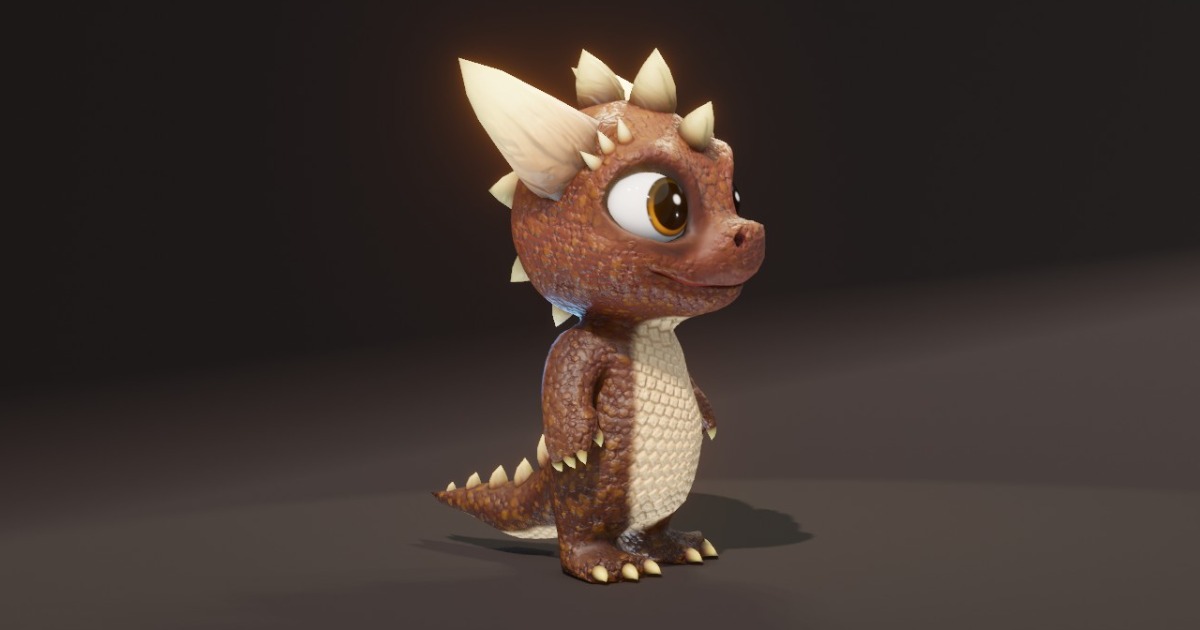 Cartoon Brown Dinosaur 3D Model – Animated Character | 3D 동물 | Unity ...