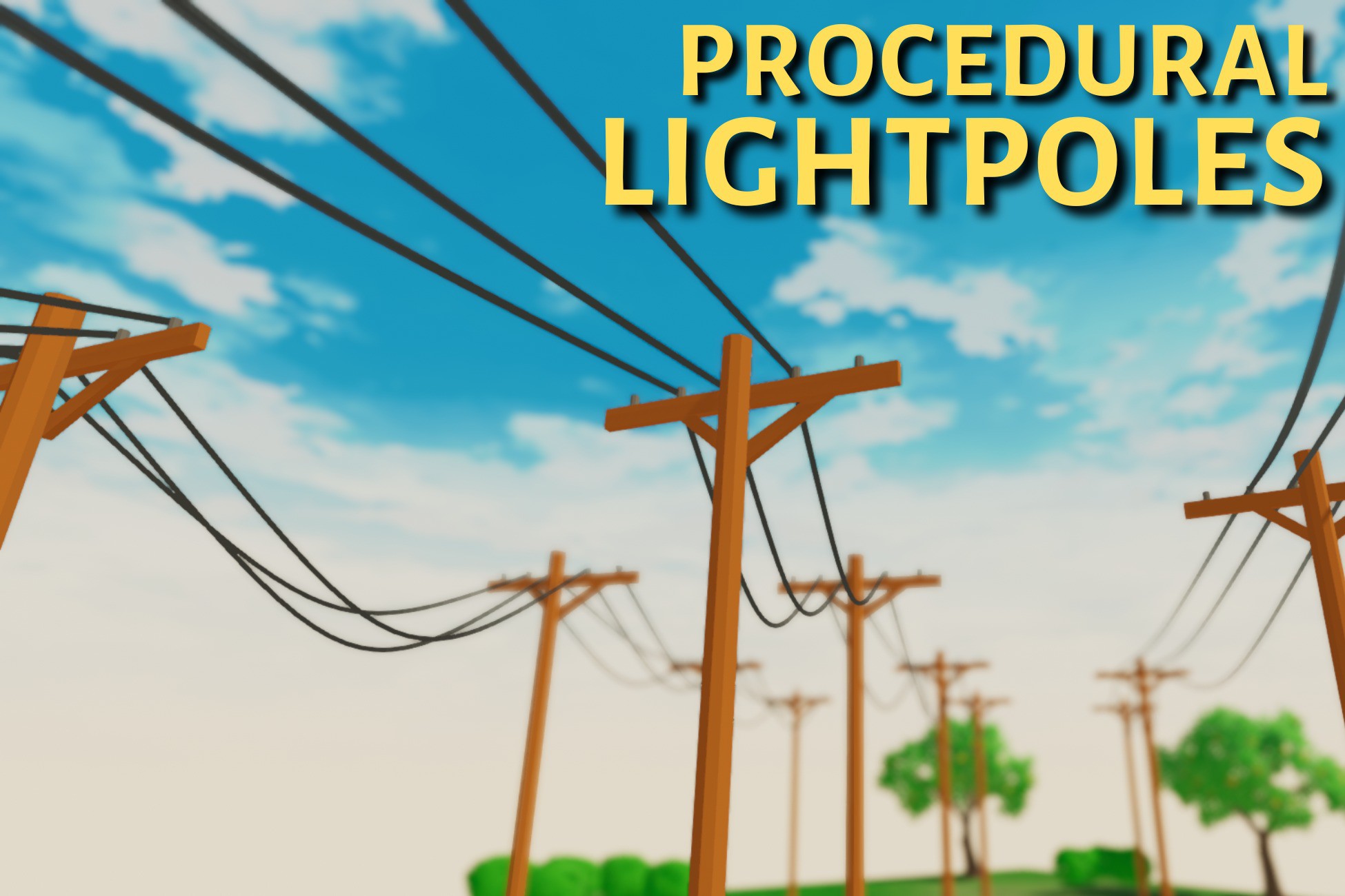 Procedural Low Poly Lightpoles | Level Design | Unity Asset Store