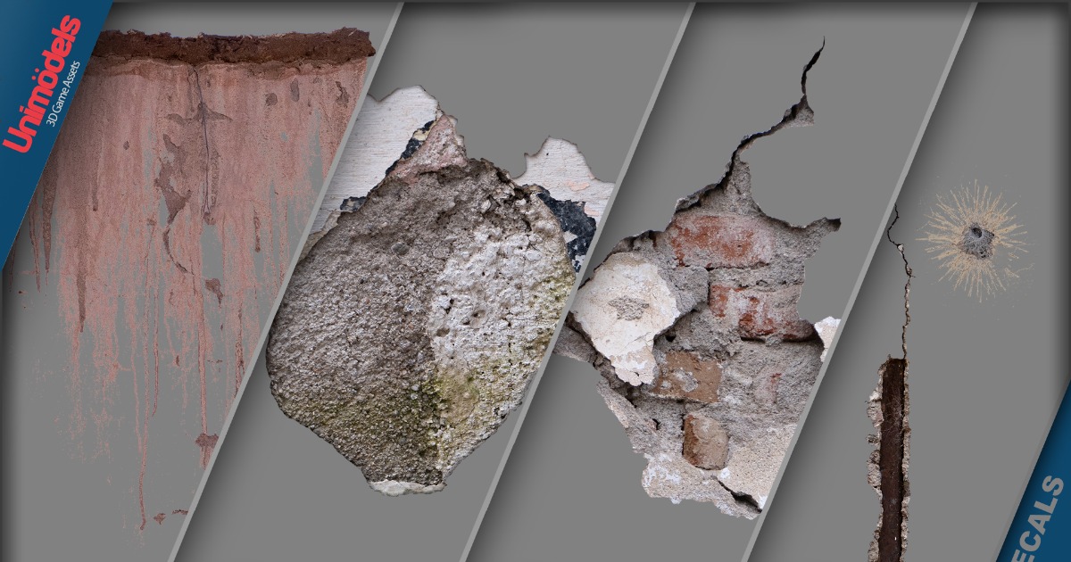 Decals stains crack and plaster for walls and floors Vol. 1 | 2D ...