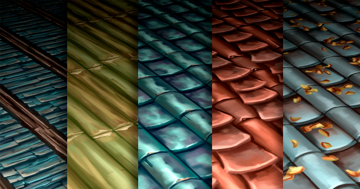 Texture Set Vol.30 Hand Painted Roof | 2D Roofing | Unity Asset Store