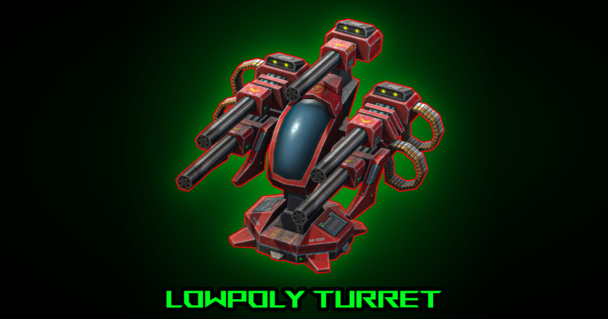 Low-Poly Machine Turret - Mobile RTS Asset | 3D Weapons | Unity Asset Store