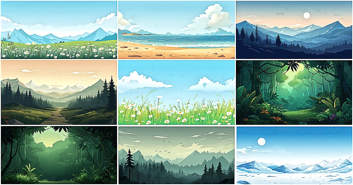 BACKGROUND - Vector Nature 1 | 2D Environments | Unity Asset Store