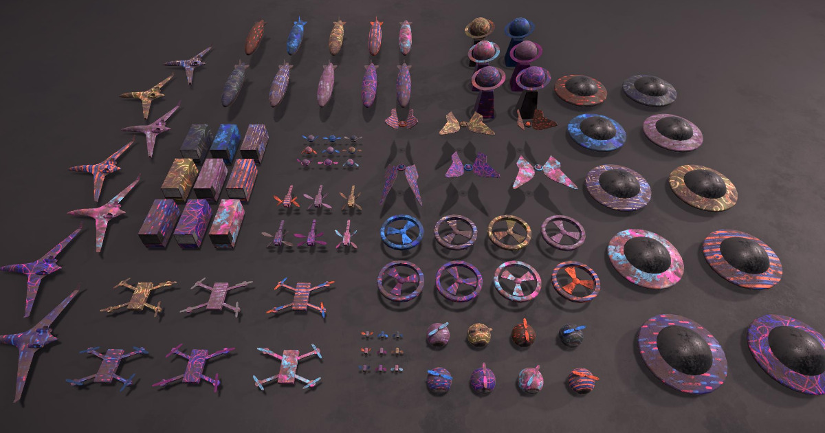 Rusty Flying machines #2 (UFO, Copter, Drone, Jet & more) | 3D Props ...