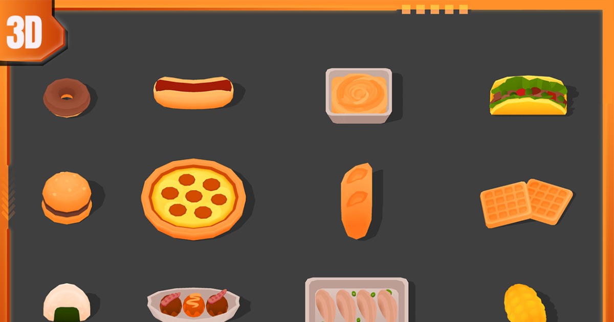 Free Hyper Casual Street Food Pack | 3D Food | Unity Asset Store