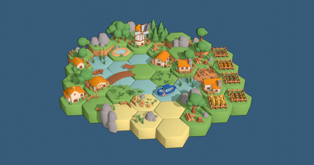 Mini Toon Hexagonal Tiles | Village | 3D Environments | Unity Asset Store