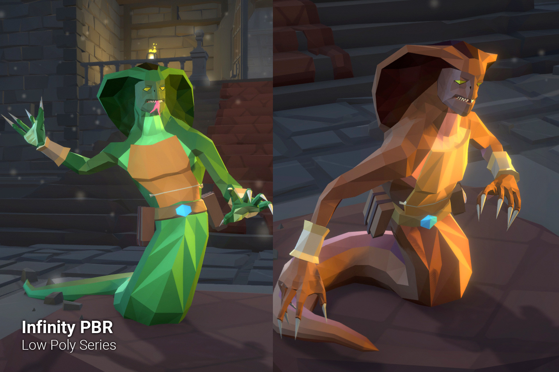 Low Poly Character - Serpent Warrior - Fantasy RPG | 3D 생물 | Unity ...