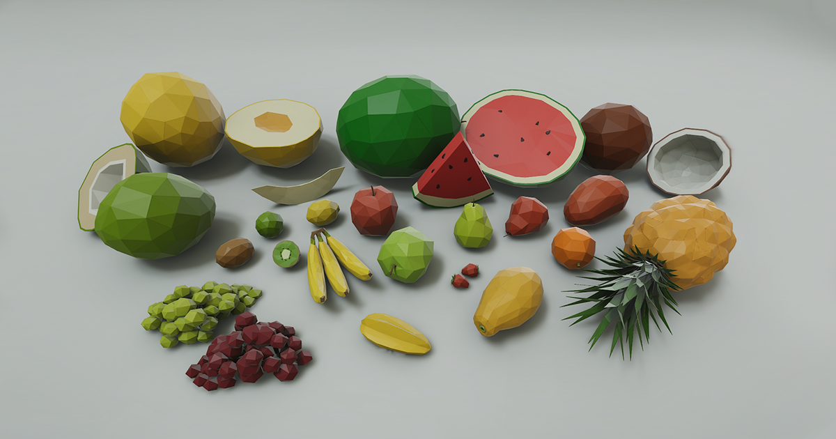 Low Poly Fruits | 3D Food | Unity Asset Store