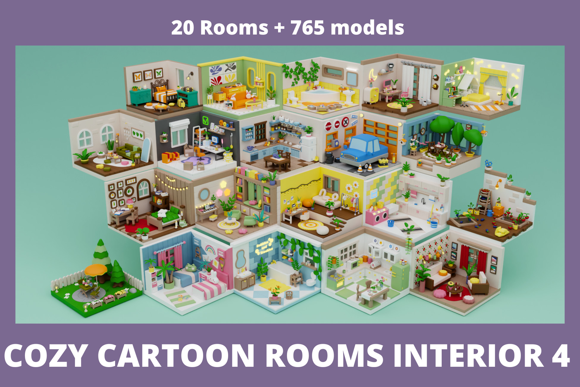 Cozy Cartoon Rooms Interior 4 | 3D Interior | Unity Asset Store