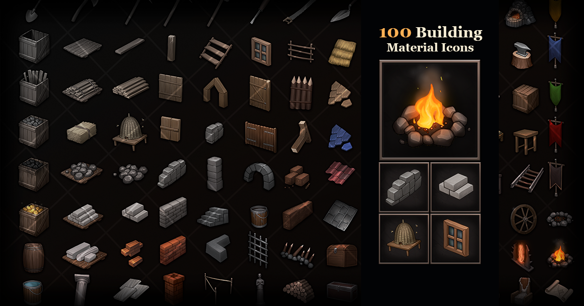 Building Material Icons | 2D Icons | Unity Asset Store