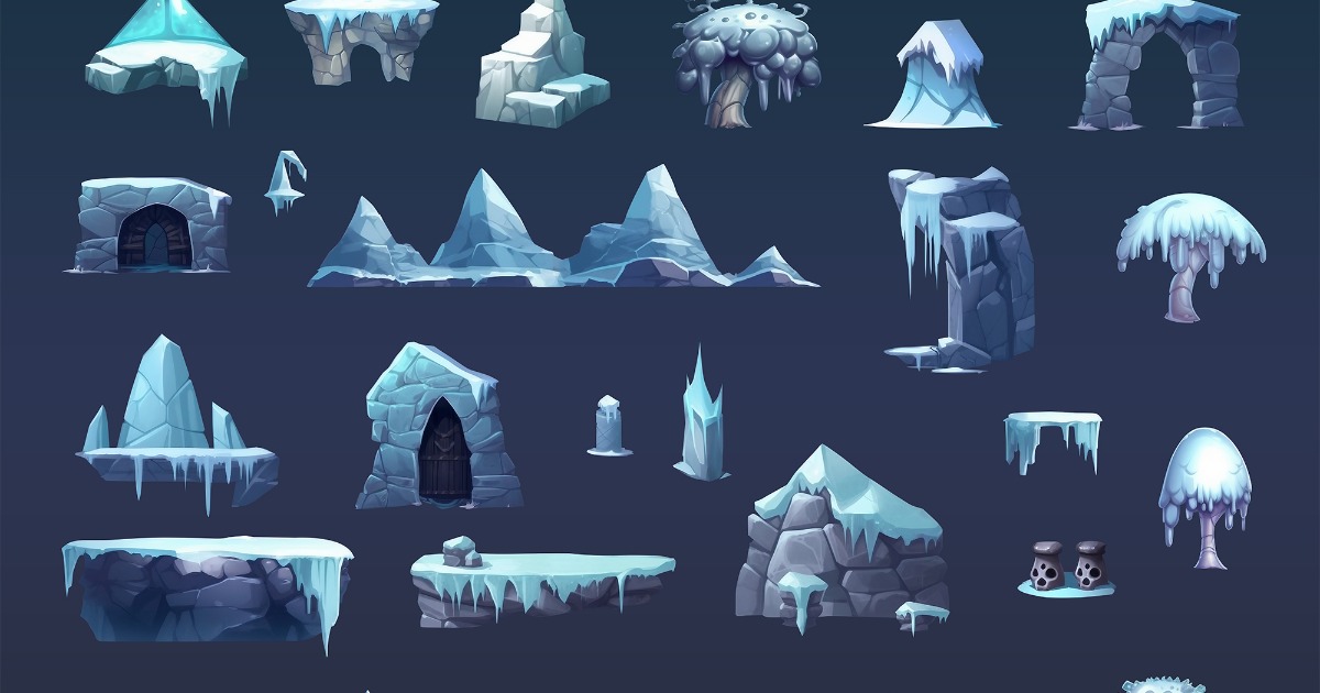 2d Frozen Snow Winter Platformer Game Ready Environments vol.3 | 2D ...