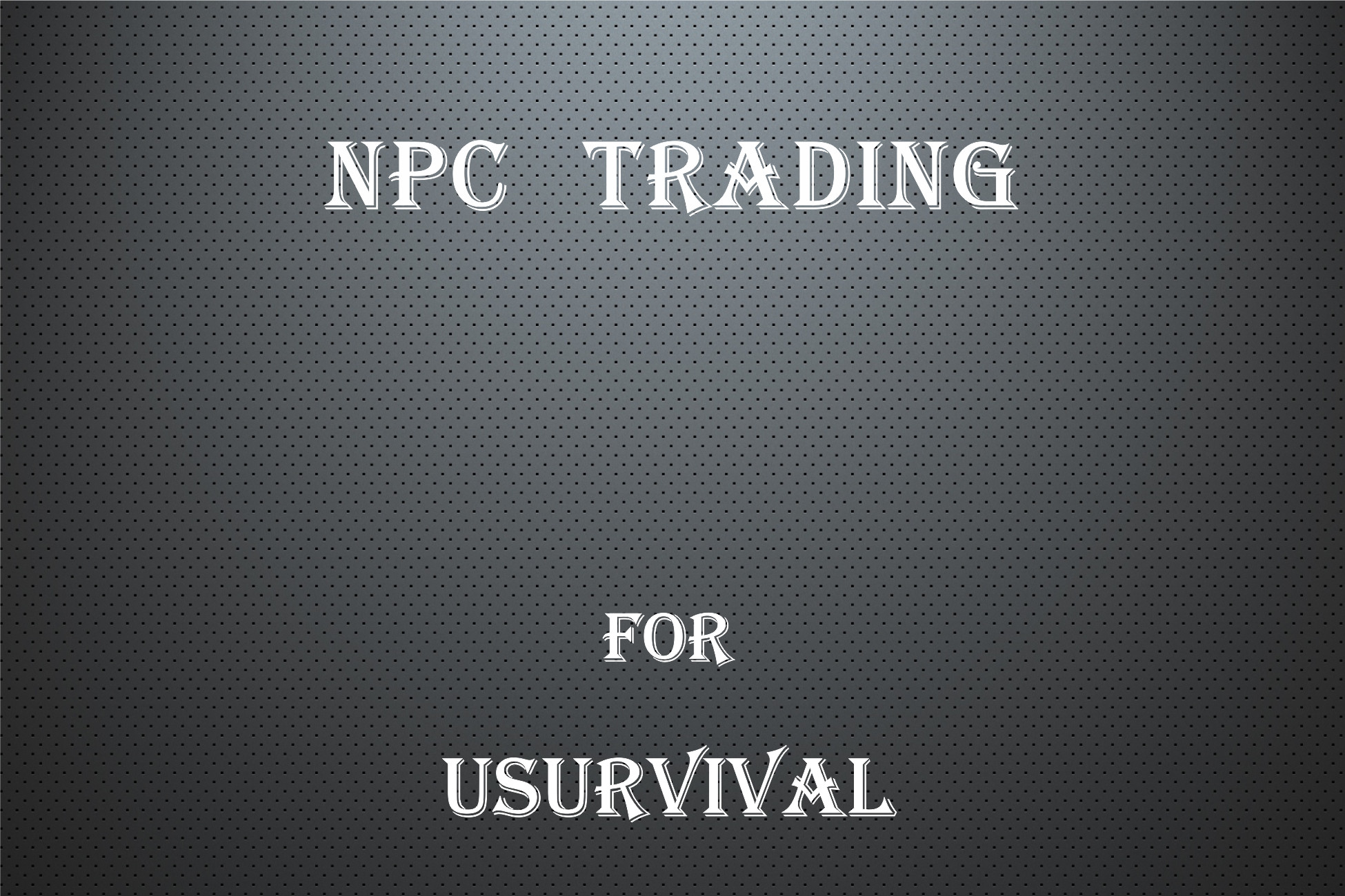 Trading System for uSurvival | Integration | Unity Asset Store