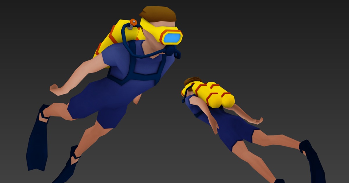 Diver animated Low-poly | Characters | Unity Asset Store