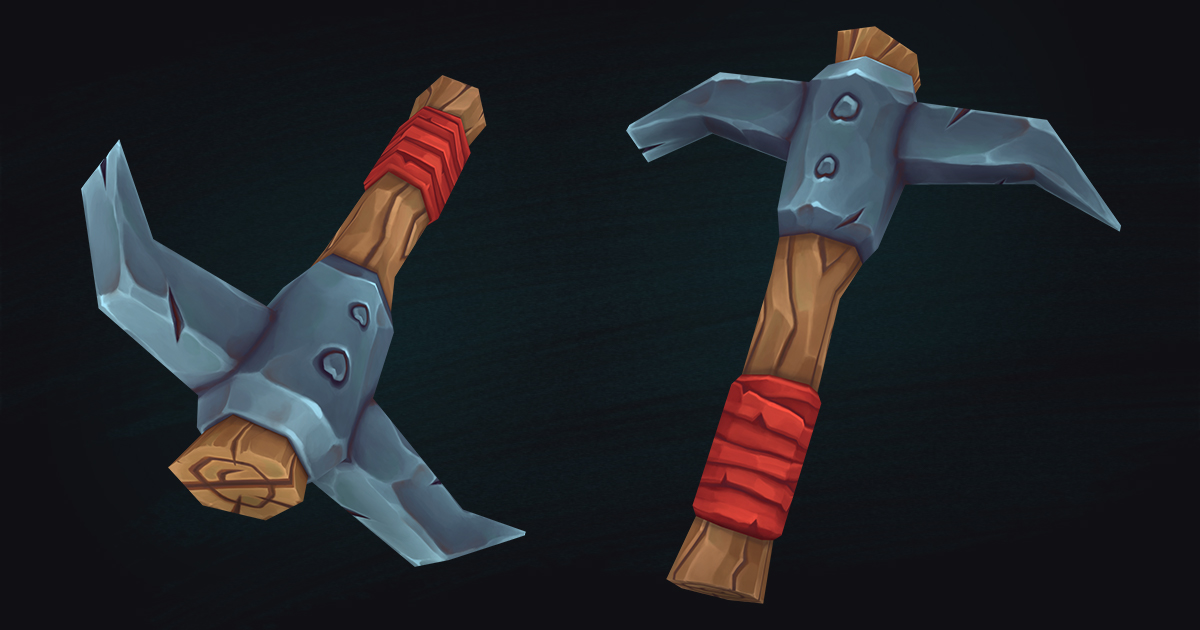 Low Poly Stylized Pickaxe – Hand-Painted Game-Ready 3D Asset | 3D Tools ...