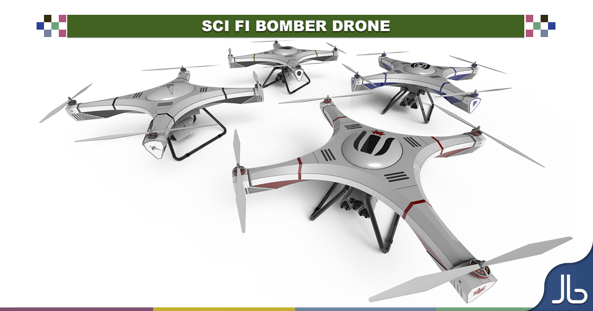 sci-fi Bomber Drone (HQ) | 3D | Unity Asset Store