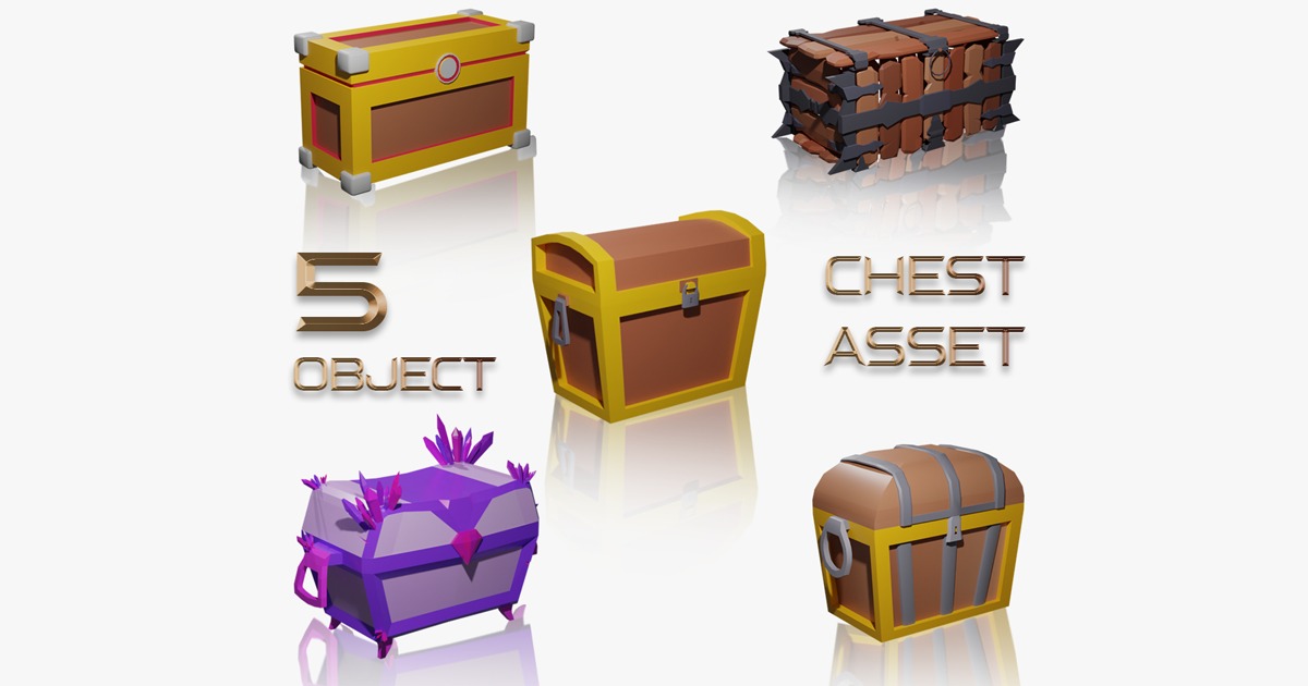 5 Models Chest Assets | 3D Props | Unity Asset Store