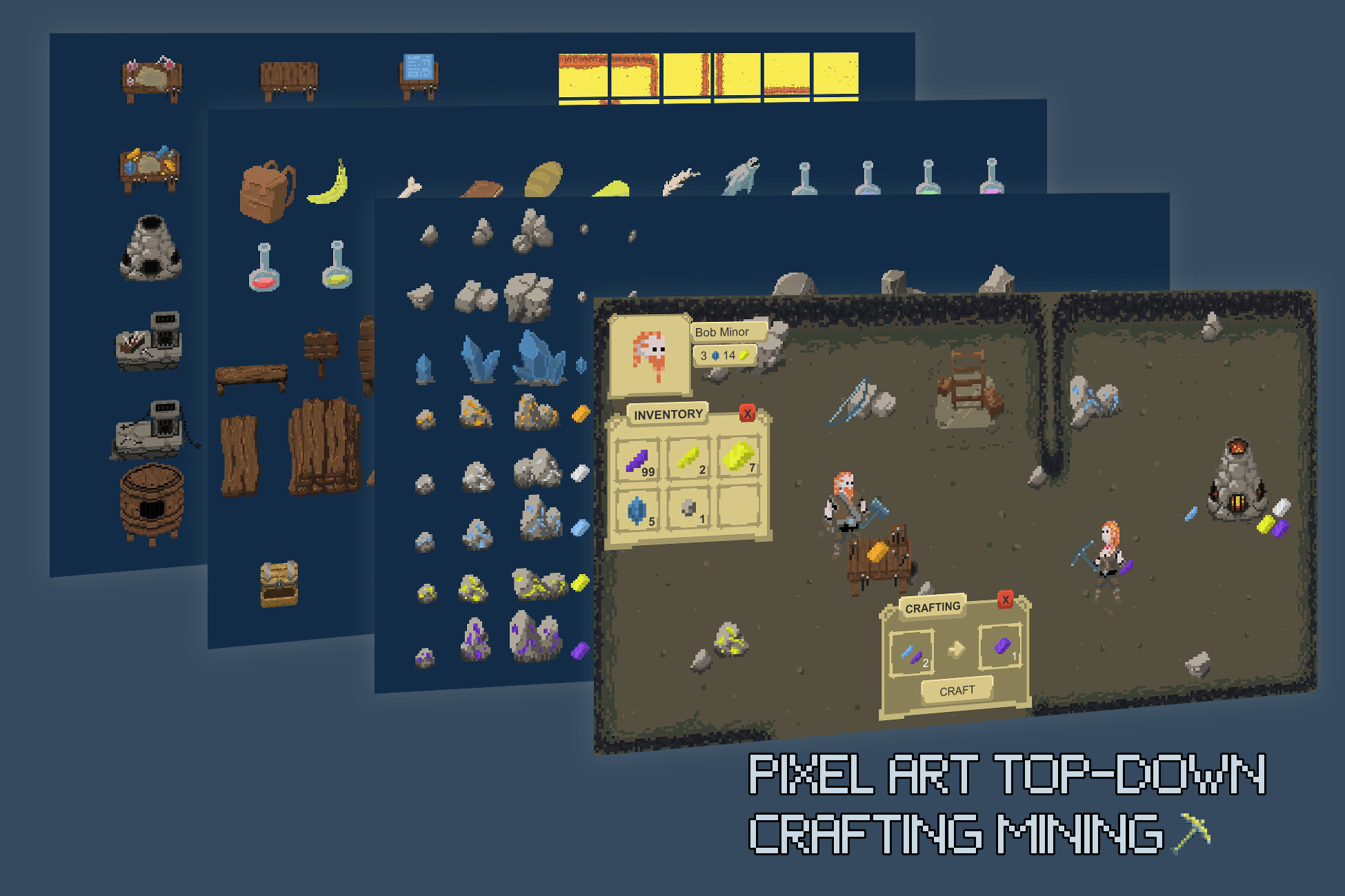 Pixel Art Top Down Crafting Mining | 2D Environments | Unity Asset Store