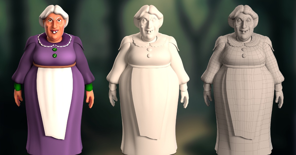 Scary Nanny 3D - Rigged Character Lowpoly | Characters | Unity Asset Store