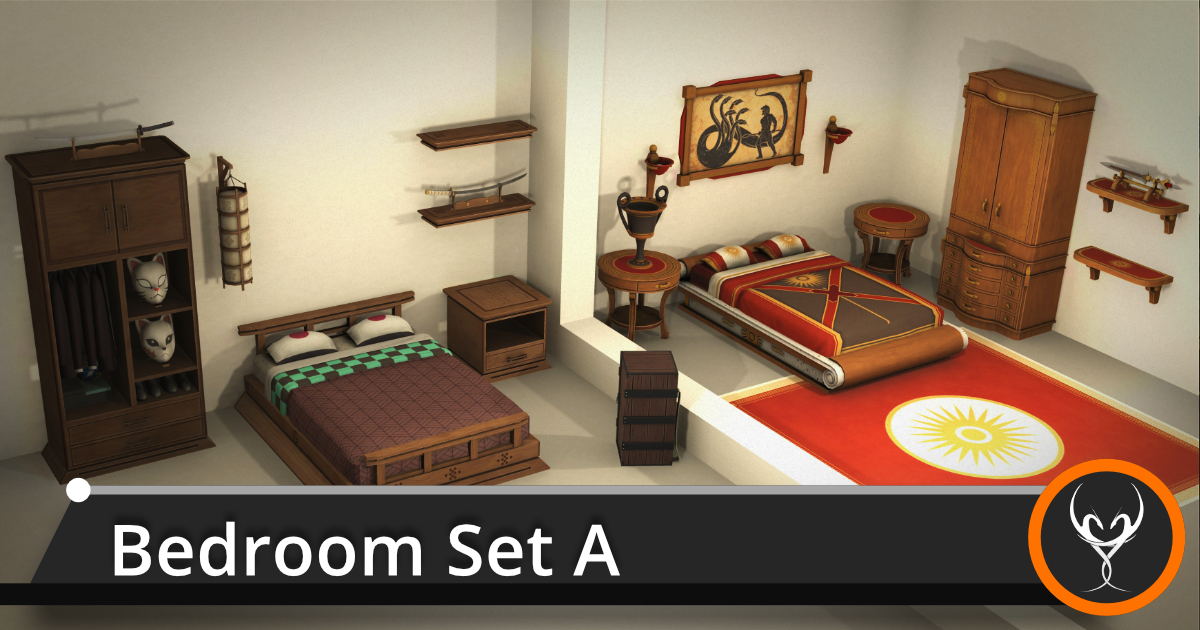 Bedroom Set A | 3D Furniture | Unity Asset Store