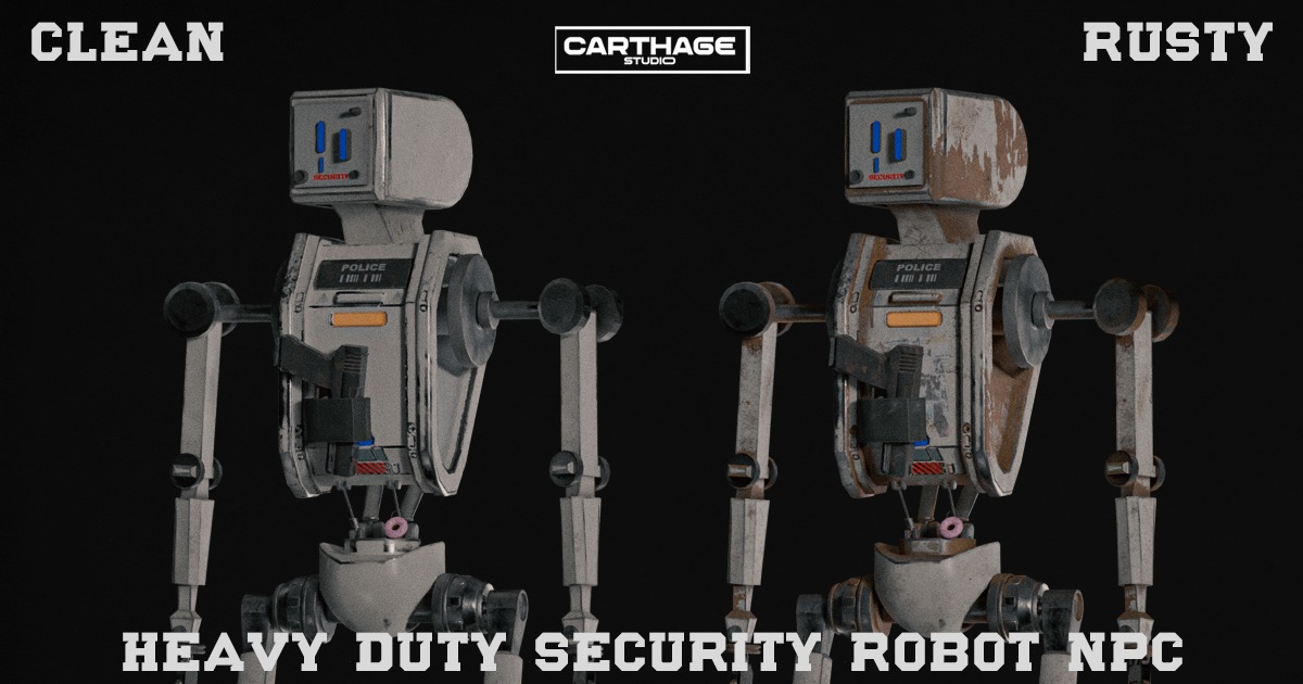 Heavy Duty Security Robot NPC | 3D Robots | Unity Asset Store
