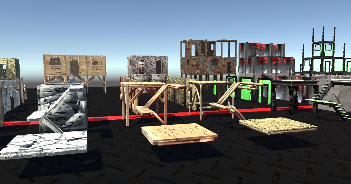 Modular Base And Building Blocks Of Buildings 3d Environments Unity