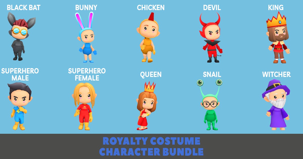 Royalty Costume Pack | 3D Characters | Unity Asset Store